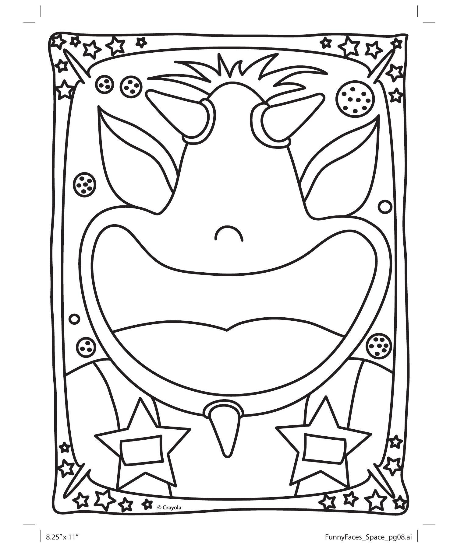 Crayola Canada | Funny Faces Happy Colouring Page